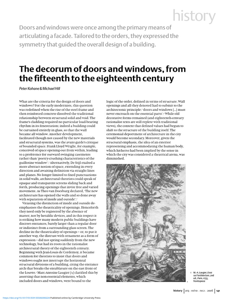 The Decorum of Doors and Windows From The Fifteenth To The Eighteenth ...