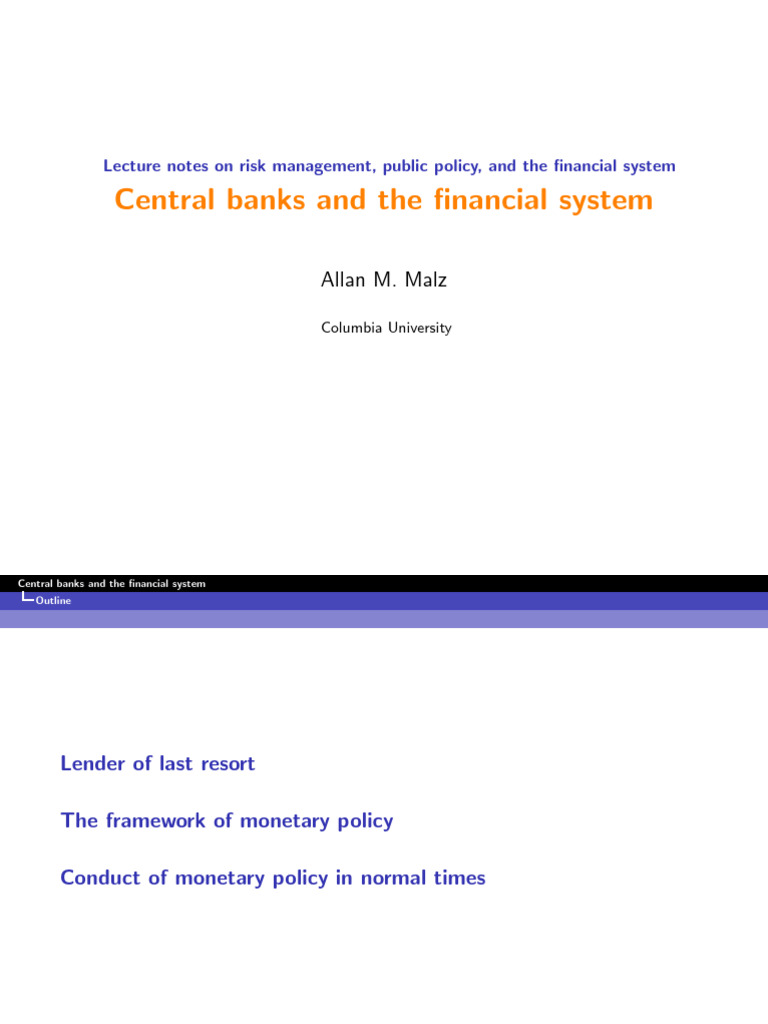 Central Banking and Risk Management Insights | PDF | Federal Reserve ...