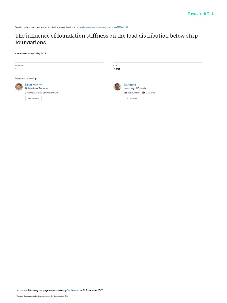 The Influence of Foundation Stiffness On The Load Distribution Below ...