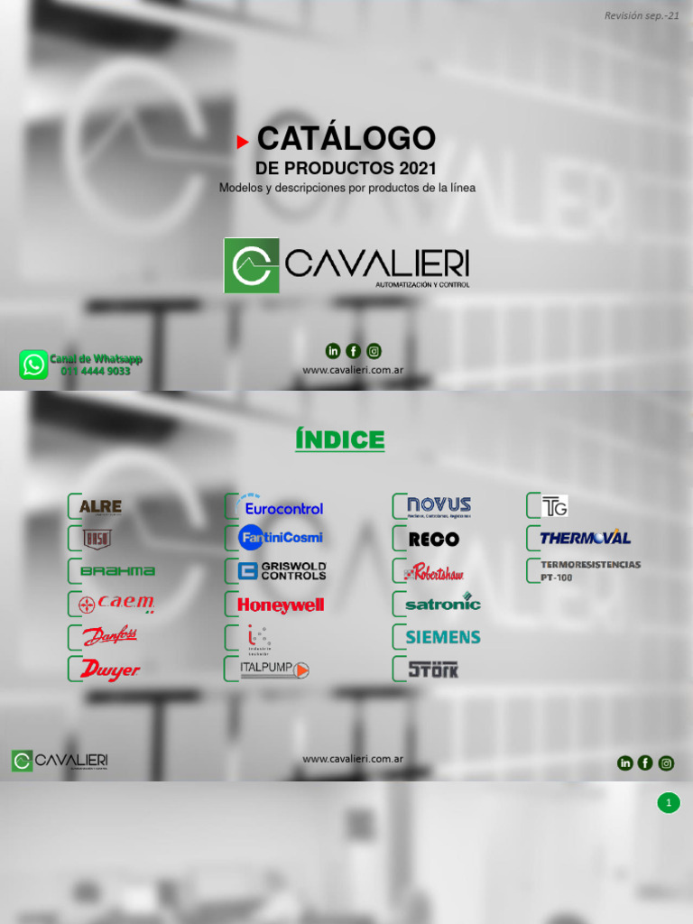 Catalogo de Productos Cavalieri 2021 MD | PDF | Termostato | Relé
