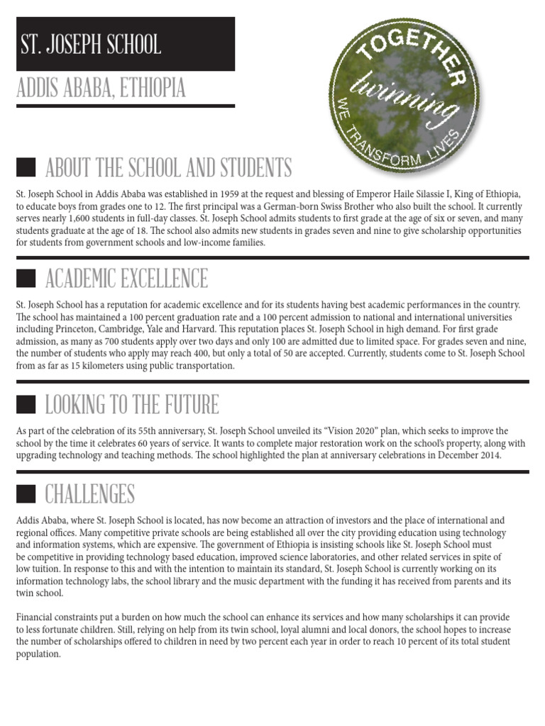 ST Joseph Addis Ababa 2015 | PDF