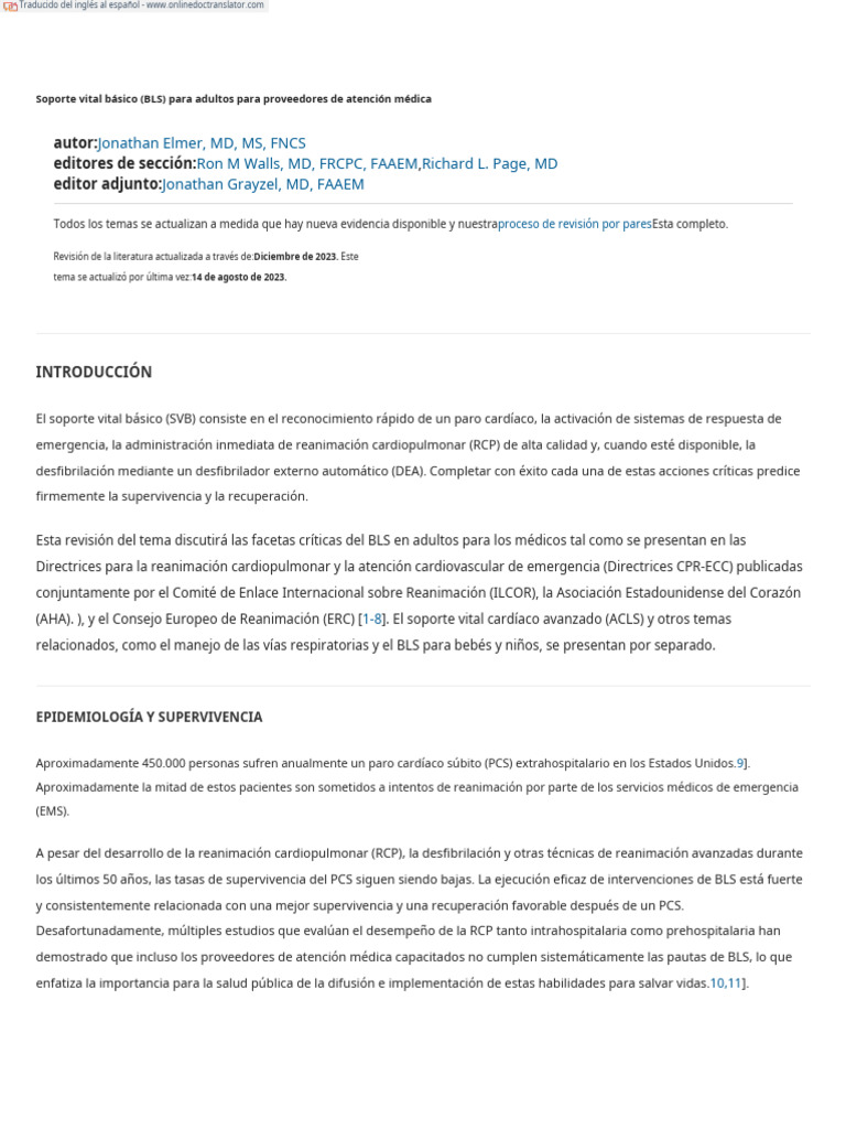 BLS 2024.en - Es | PDF | Reanimación cardiopulmonar | Paro cardíaco