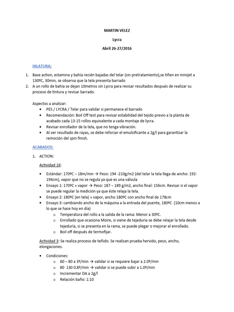 Invista - Charla Lycra MARTIN VELEZ | PDF | Materiales | Textiles