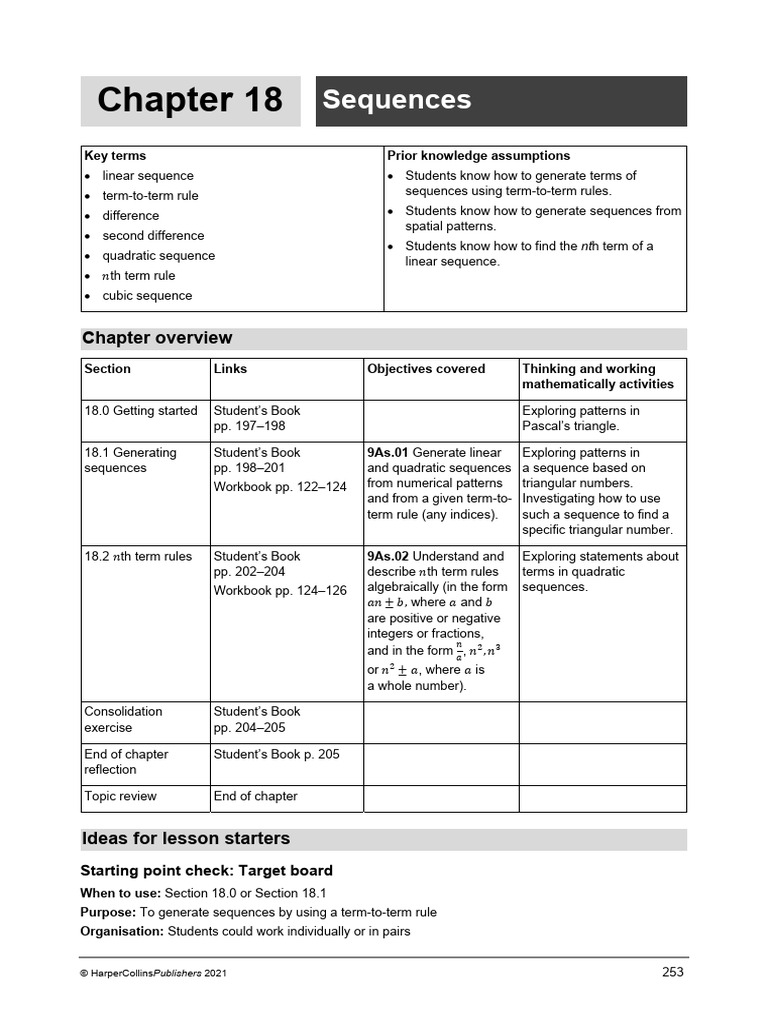 Sequences Chapter Overview Pdf Sequence Numbers 