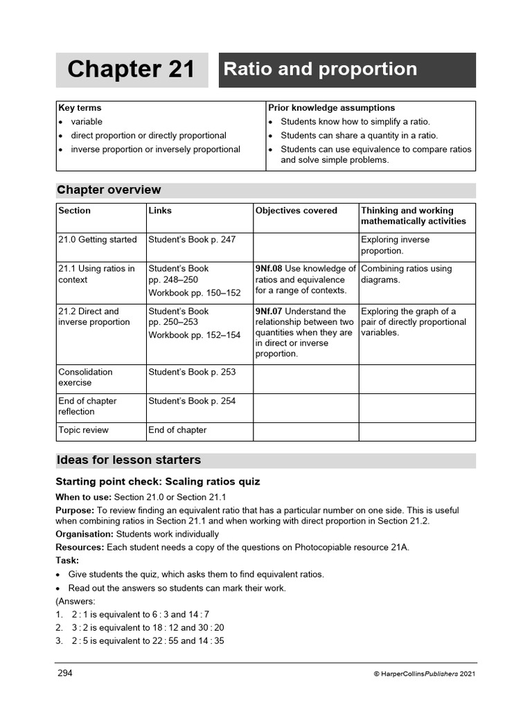 Ratio and Proportion: Chapter Overview | PDF | Ratio | Speed