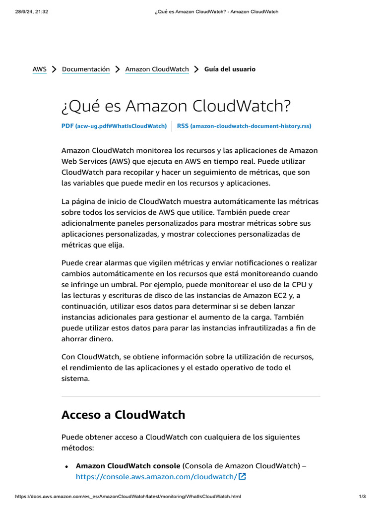 ¿Qué Es Amazon CloudWatch - Amazon CloudWatch | PDF | Informática | Software