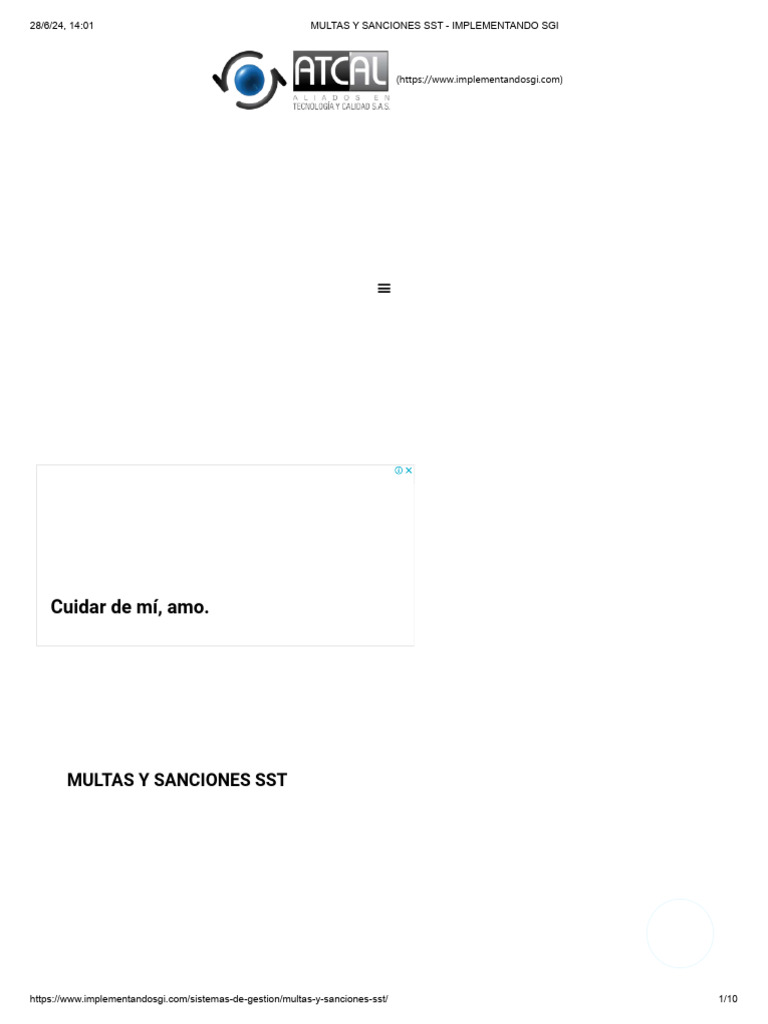 MULTAS Y SANCIONES SST - IMPLEMENTANDO SGI | PDF | Multa (pena) | Seguridad y salud ocupacional