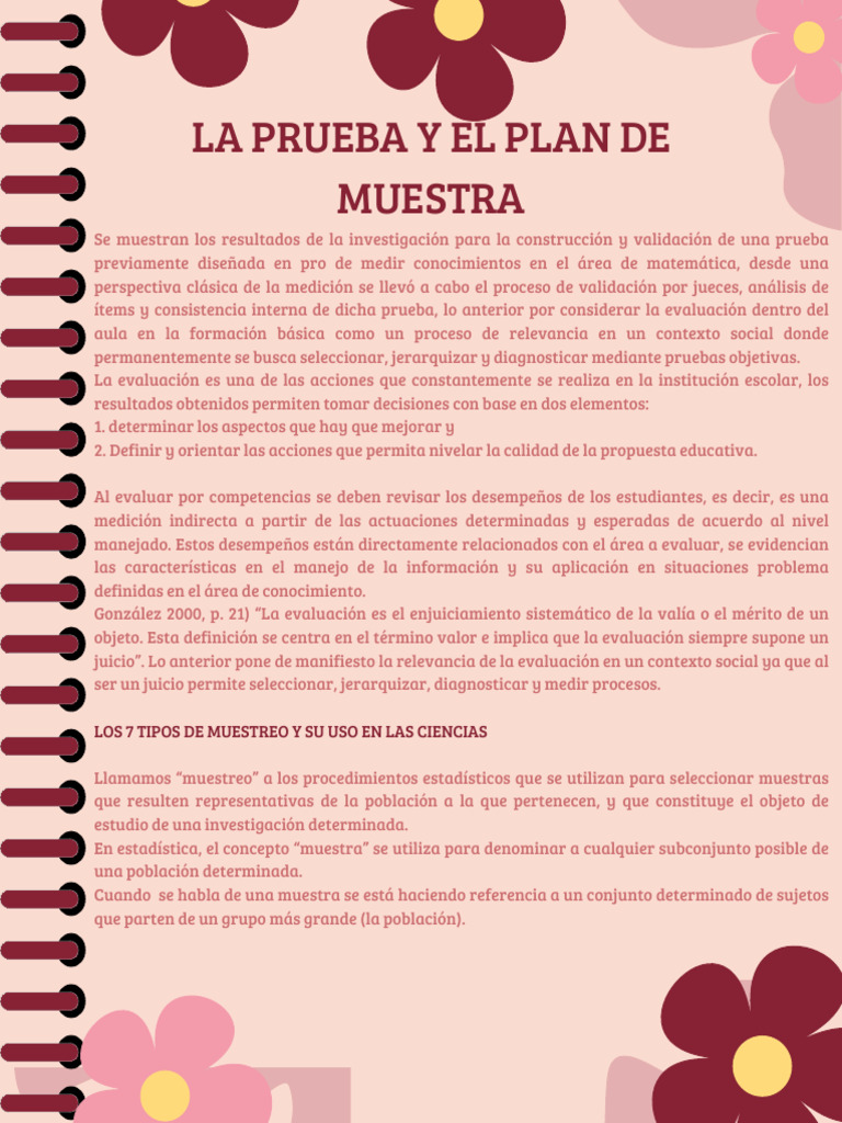 La Prueba y El Plan de Muestra | PDF | Muestreo (Estadísticas) | Evaluación