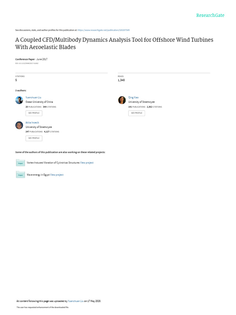 581 A Coupled CFD Multibody Dynamics Analysis Tool For Offshore Wind Turbines With Aeroelastic ...