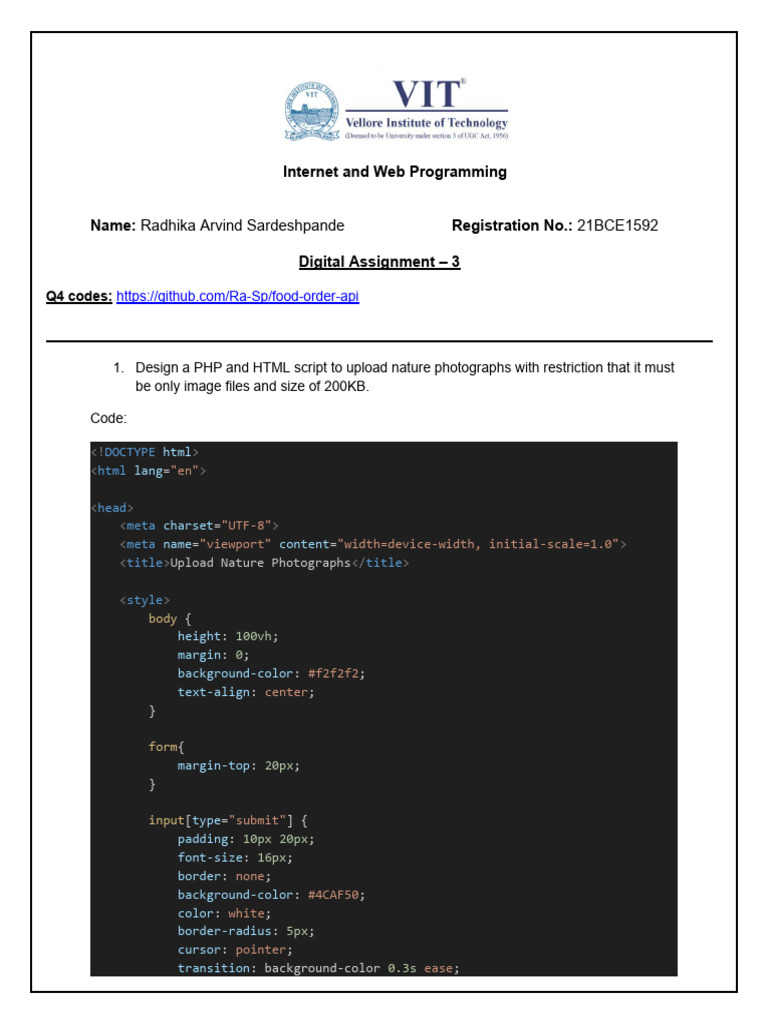 21bce1592 Radhika Iwp Da3 | PDF | Xml Schema | Computing
