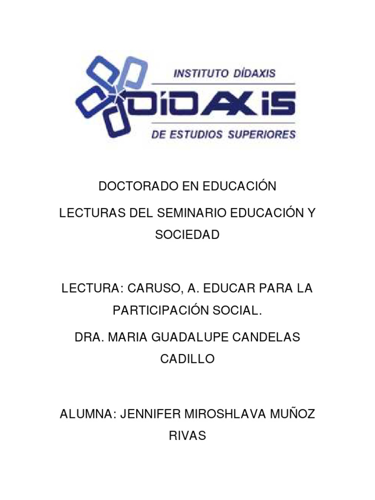 INSTITUTO DIDAXIS DE ESTUDIOS SUPERIORES LECTURA 7 CARUSO | PDF ...