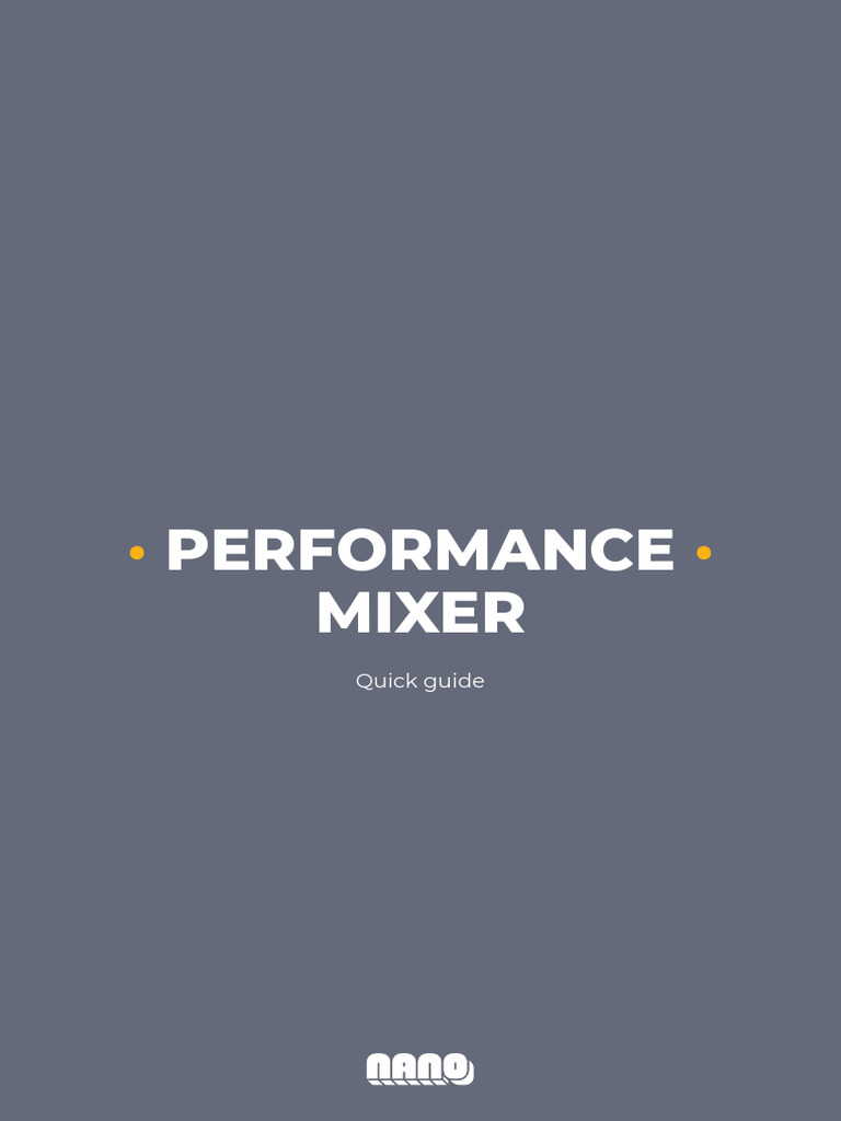 Performance Mixer Manual | PDF | Electrical Engineering | Sound