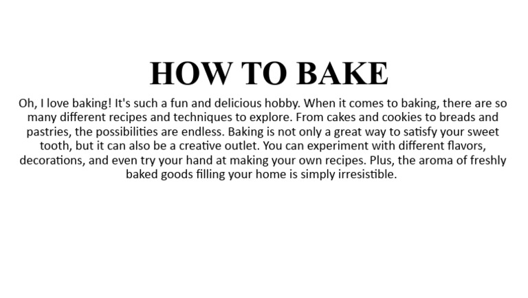 How To Bake | PDF