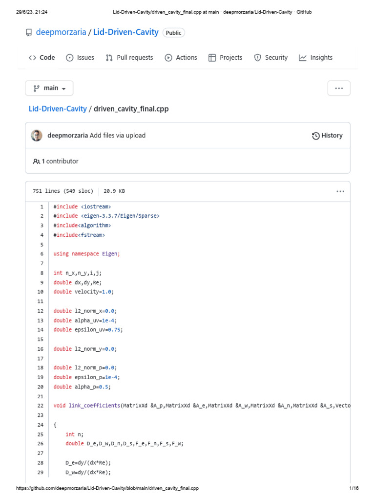 Lid-Driven-Cavity: Deepmorzaria | PDF | Mathematics | Mathematical Analysis