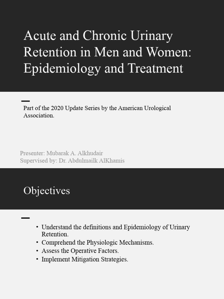 Urinary Retention Presentation | PDF | Urinary Incontinence | Urinary ...