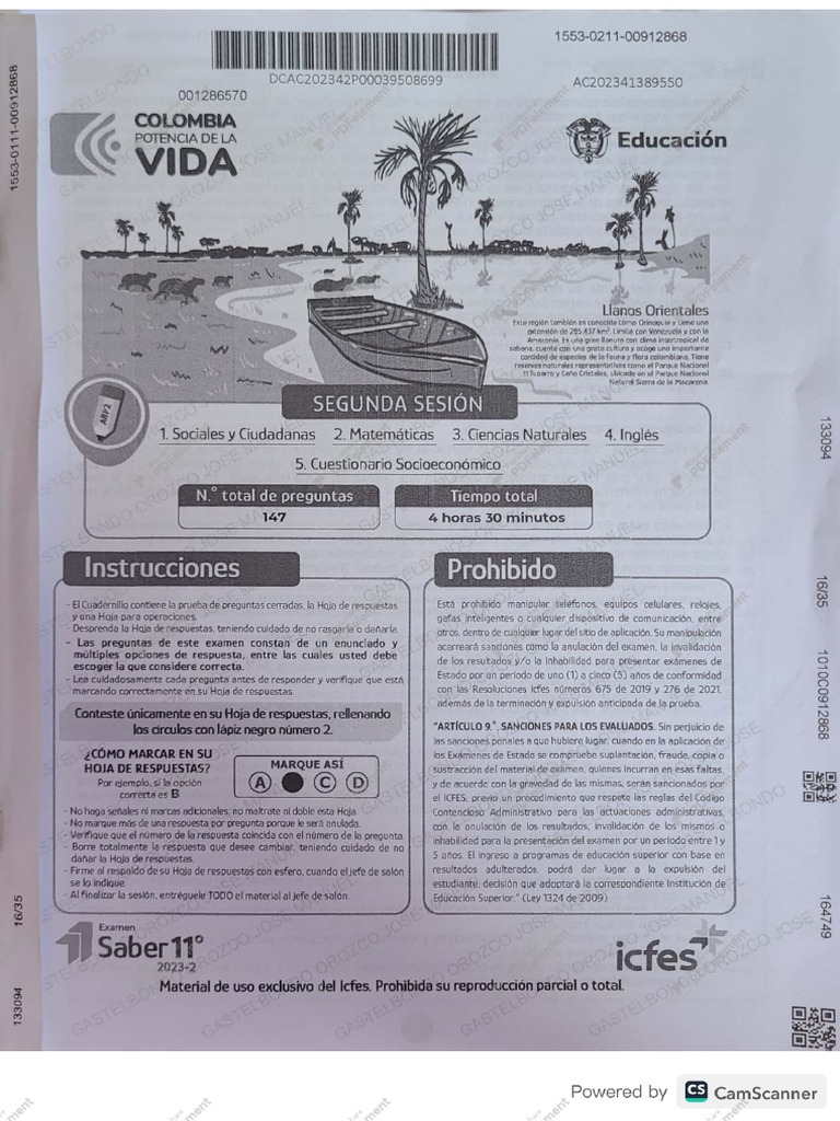 Icfes Agosto 2023 2 | PDF
