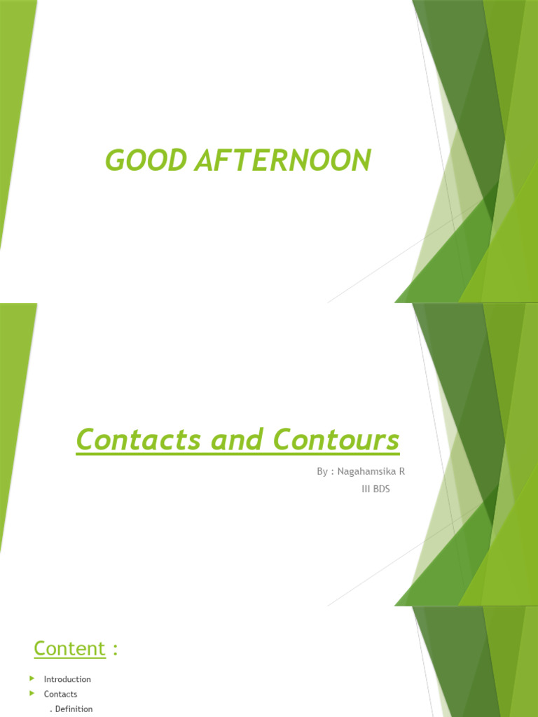 Contacts and Contours | PDF | Periodontology | Dental Anatomy