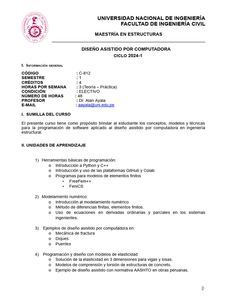 Silabo C812 2024 | PDF | Ciencias de la Computación | Ingeniería