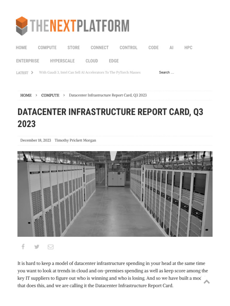 Datacenter Infrastructure Report Card, Q3 2023 | PDF | Cloud Computing ...