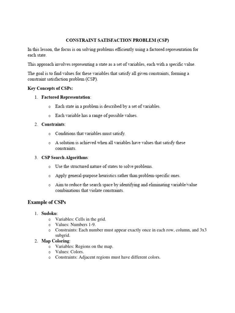 Constraint Satisfaction Problem | PDF | Mathematical Optimization | Theoretical Computer Science