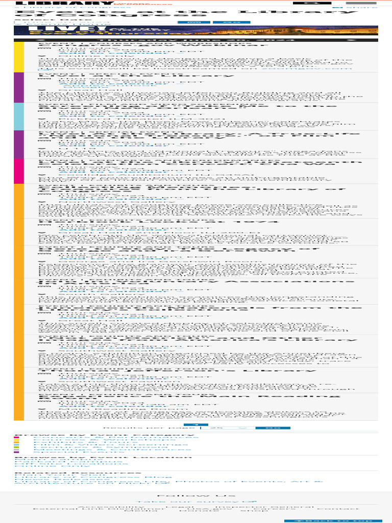 Library of Congress Events: June 20, 2024 | PDF | Libraries | Library ...