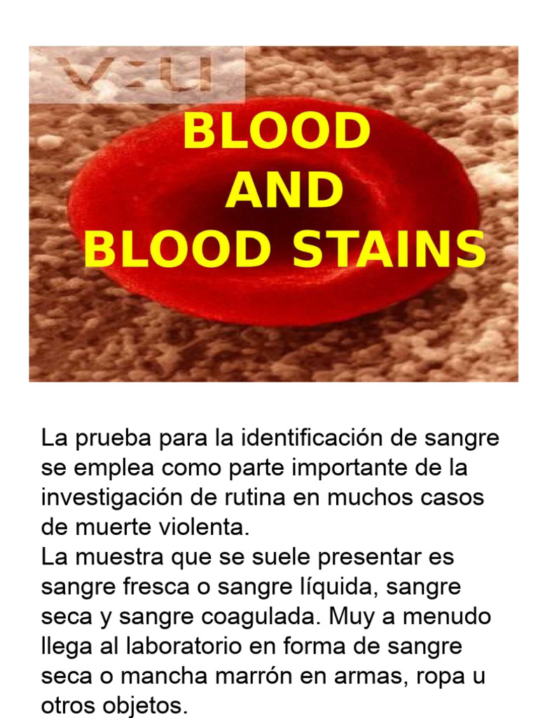 Sangre y manchas de sangre | PDF | Tipo de sangre | Sangre