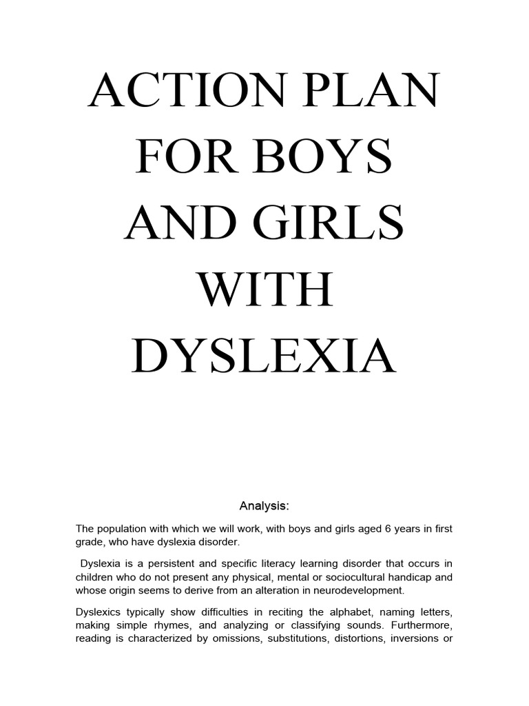 Action Plan For Boys and Girls With Dyslexia | Download Free PDF ...