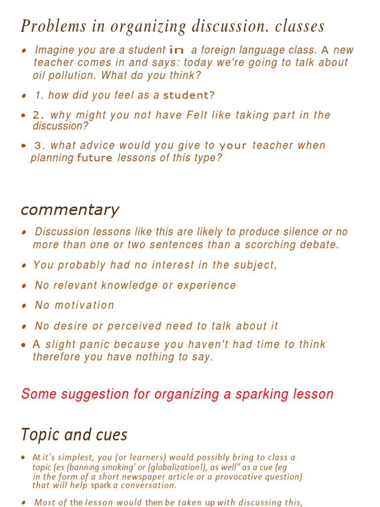 Enhancing Discussion in Language Classes | PDF