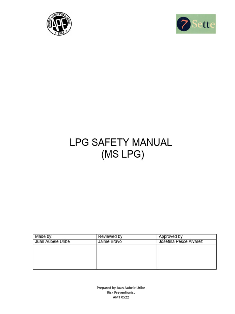 MS GLP Safety Manual | PDF | Liquefied Petroleum Gas | Personal ...