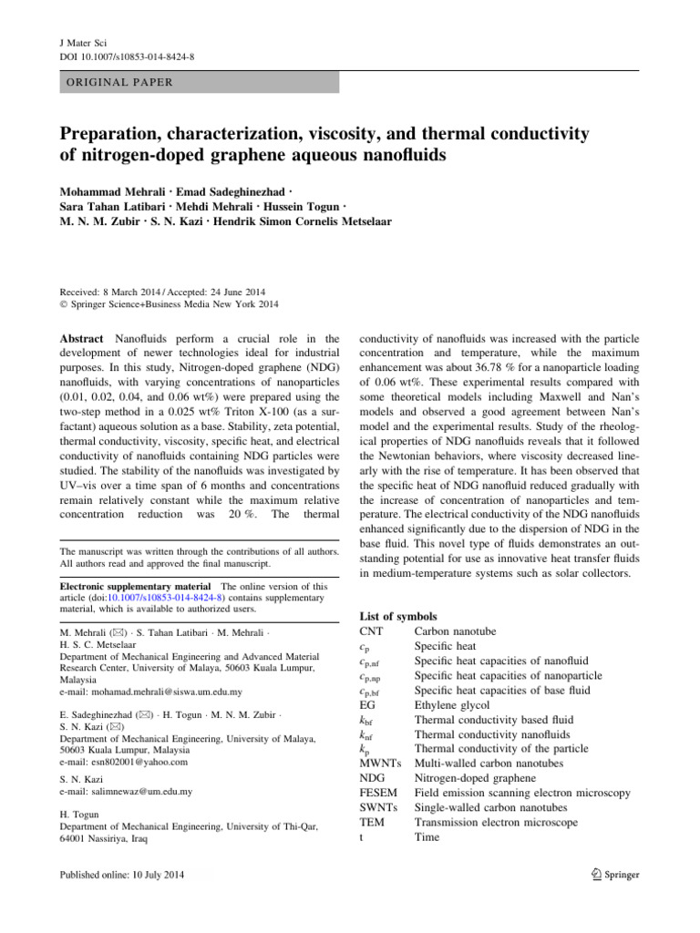 Used Triton X 100 To Observe Stability Over 180 Days PDF Carbon