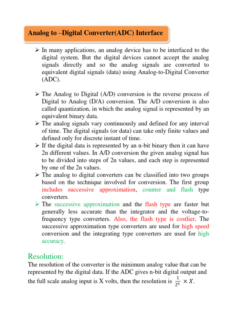 ADC Interface | PDF | Analog To Digital Converter | Computing