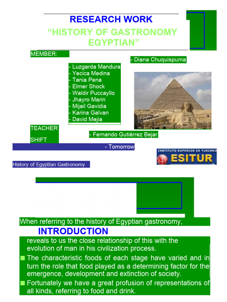 History of Egyptian Gastronomy | PDF | Ancient Egypt | Breads