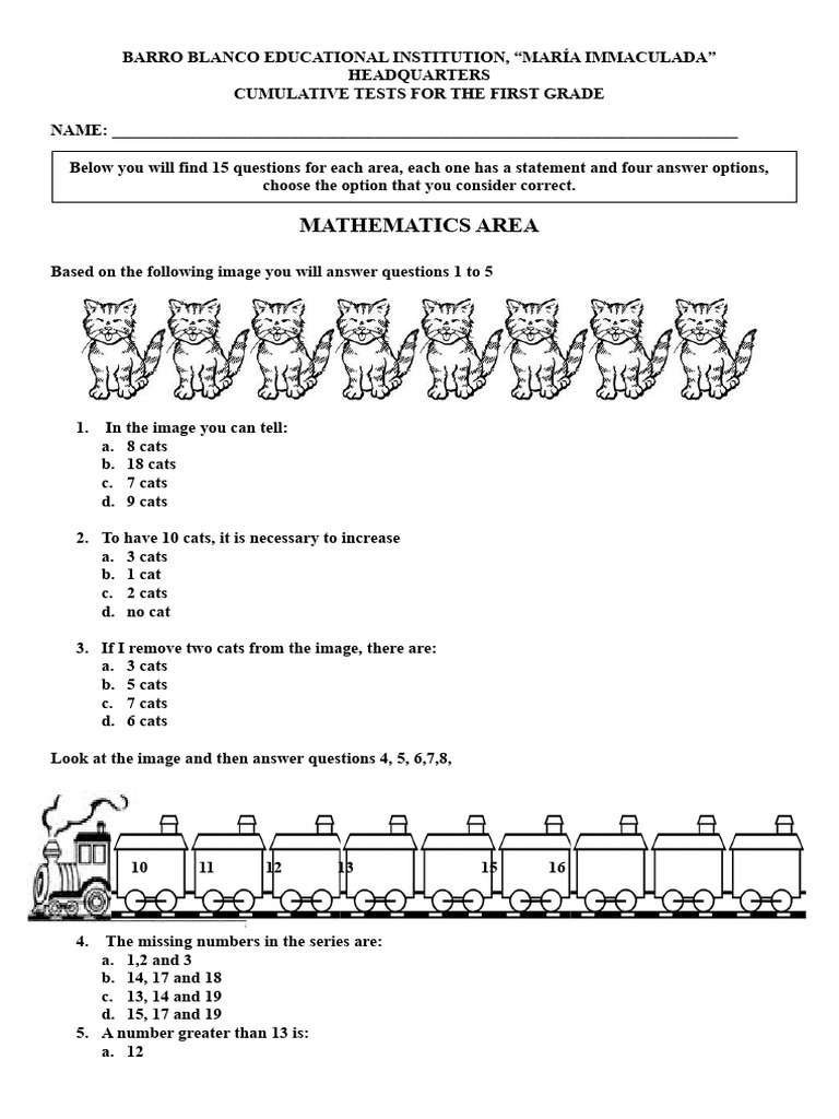 First Grade Cumulative Tests | PDF | Fruit | Multiple Choice