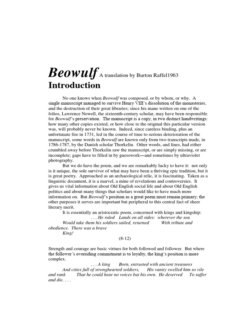 Beowulf Text Complete | PDF | Beowulf