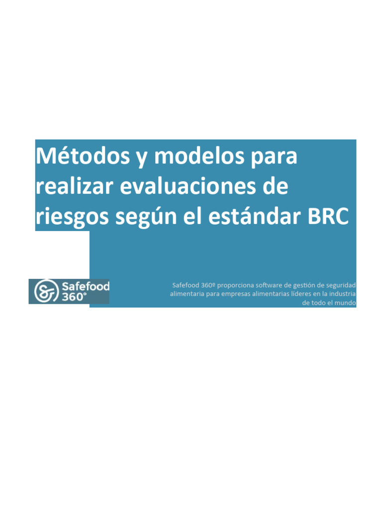 Evaluación de riesgos BRC | PDF | Análisis de Riesgo y Puntos Críticos de Control | Seguridad ...