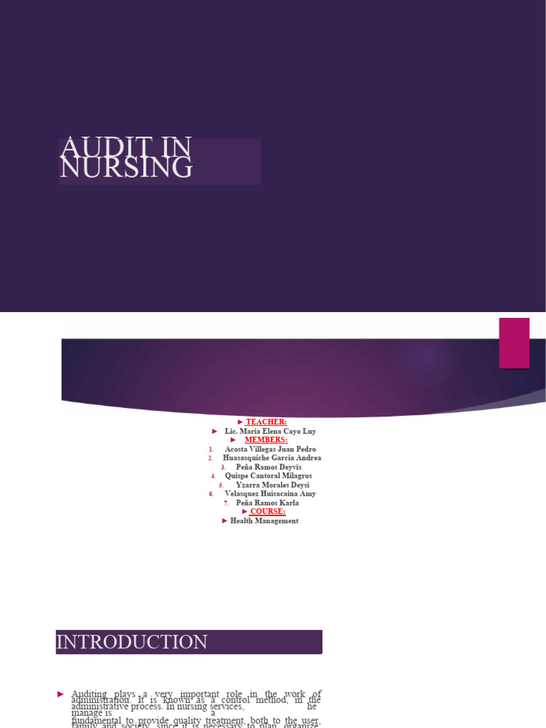 Nursing Audit | PDF | Audit | Nursing