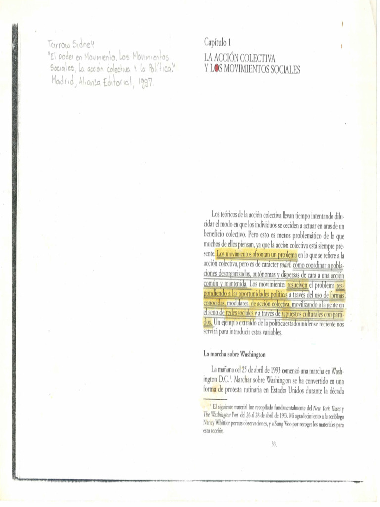 Tarrow, Sidney. El Poder en Movimiento. | PDF
