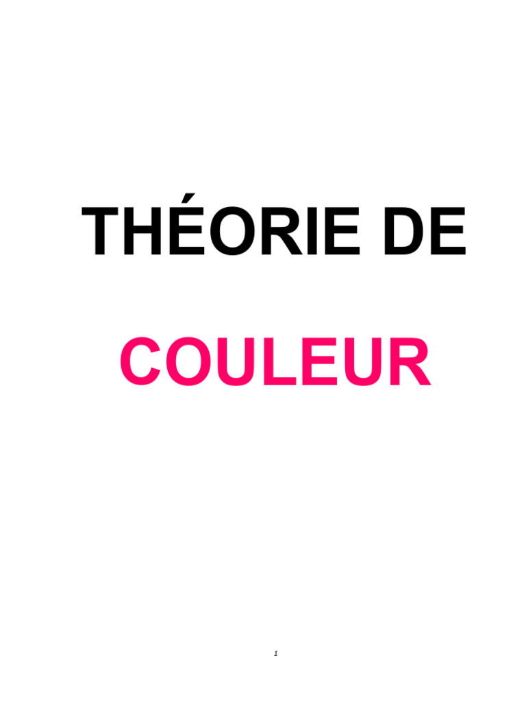 Introduction à la théorie des couleurs | PDF | Couleur | Modèle de ...