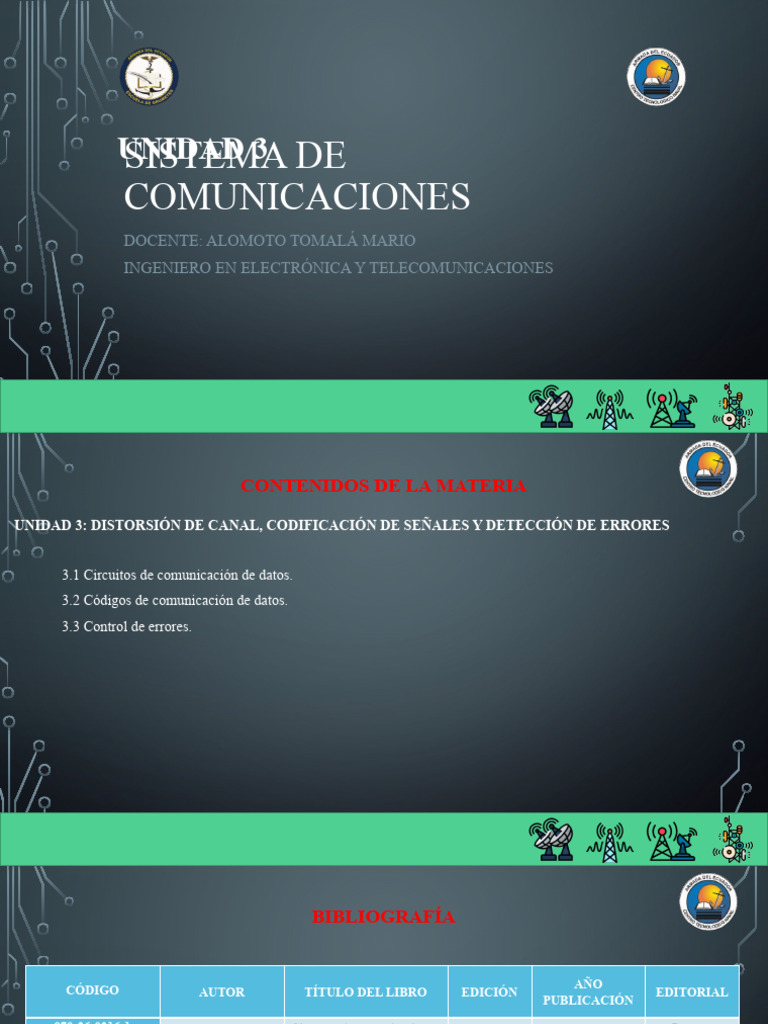 Unidad 3-Distorsion de Canal Codificacion de Señales y Deteccion de Errores | Descargar gratis ...