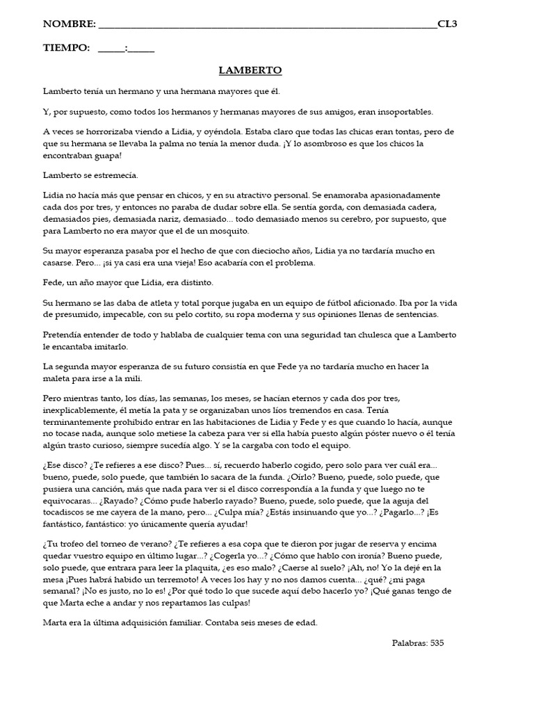 Comprensiขn Lectora 3 | PDF