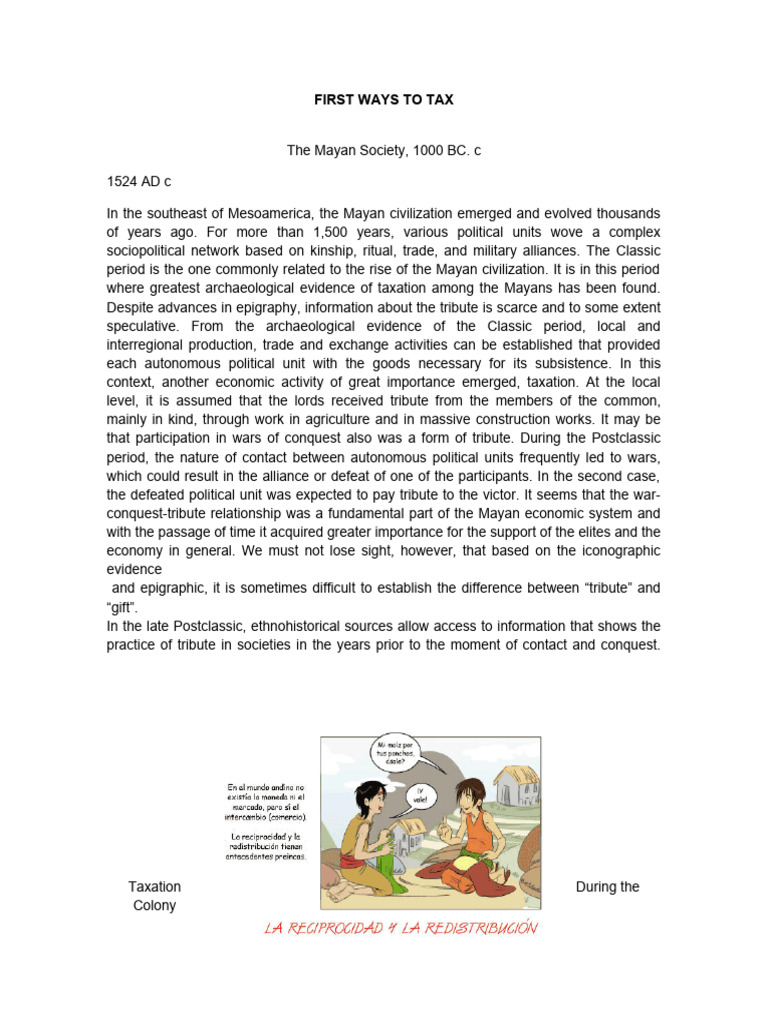 First Ways To Tax | PDF | Maya Civilization | Taxes