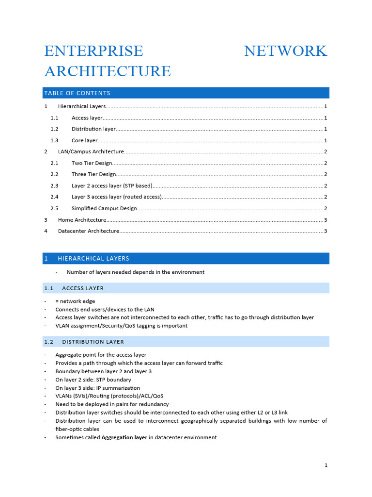 Enterprise Network Architecture | PDF | Network Switch | Computer Network