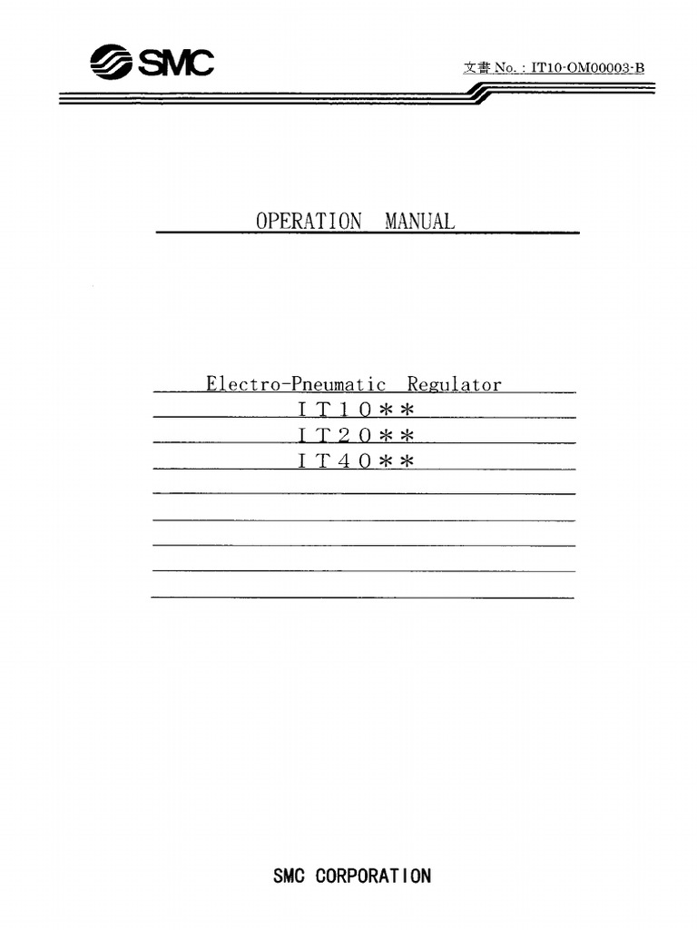 smc_it10_20_40_electro_pneumatic_regulator_op_manual | PDF