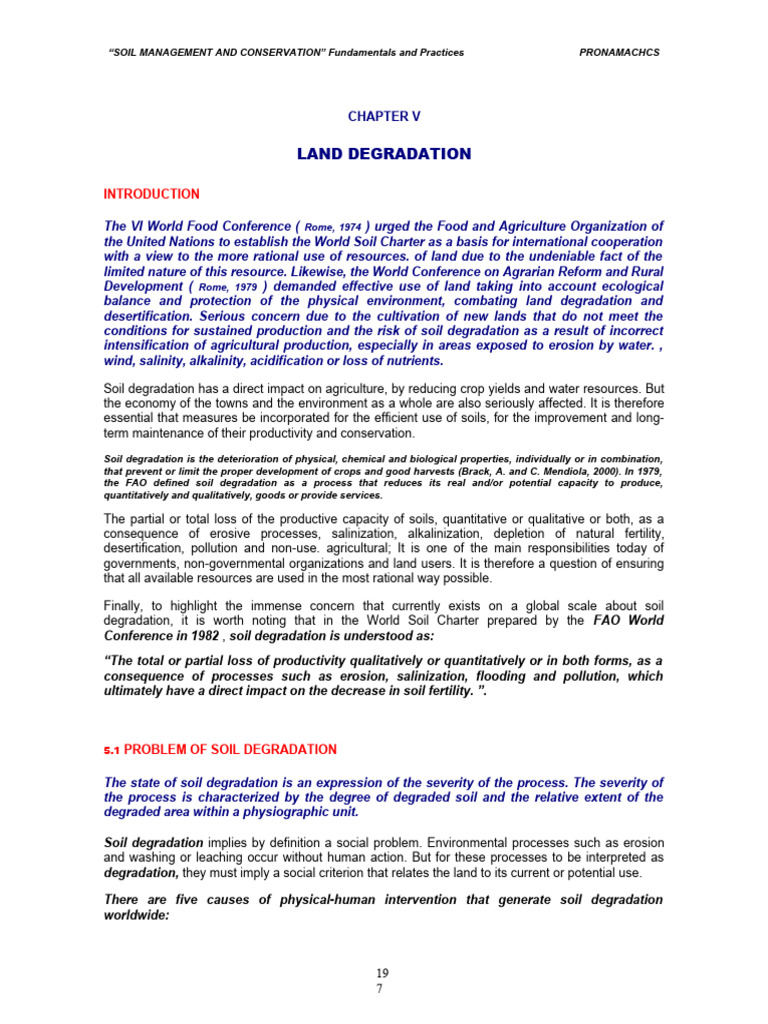 Management and Soil Conservation. Fundamentals and Practices. Chapter V - Soil Degradation | PDF ...