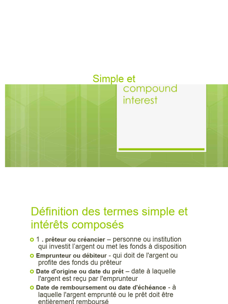 Compter Les Intérêts Simples Et Composés | PDF | Centre d'intérêt | Prêts