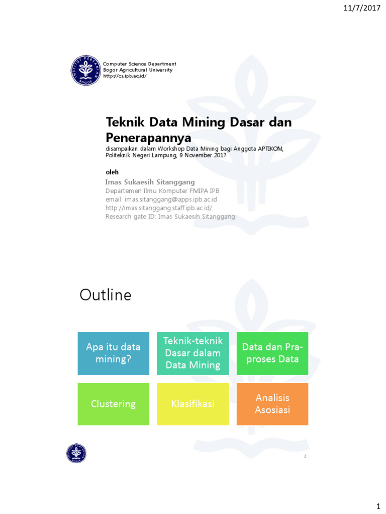 Teknik Data Mining Dasar Dan Penerapannya | PDF | Komputer