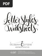 Basic Brush Calligraphy Strokes - Practice Sheets | PDF