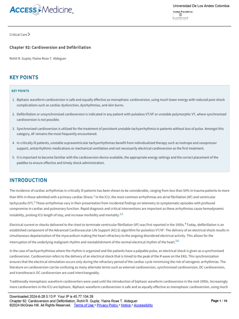 Chapter 92 - Cardioversion and Defibrillation | PDF | Cardiovascular ...