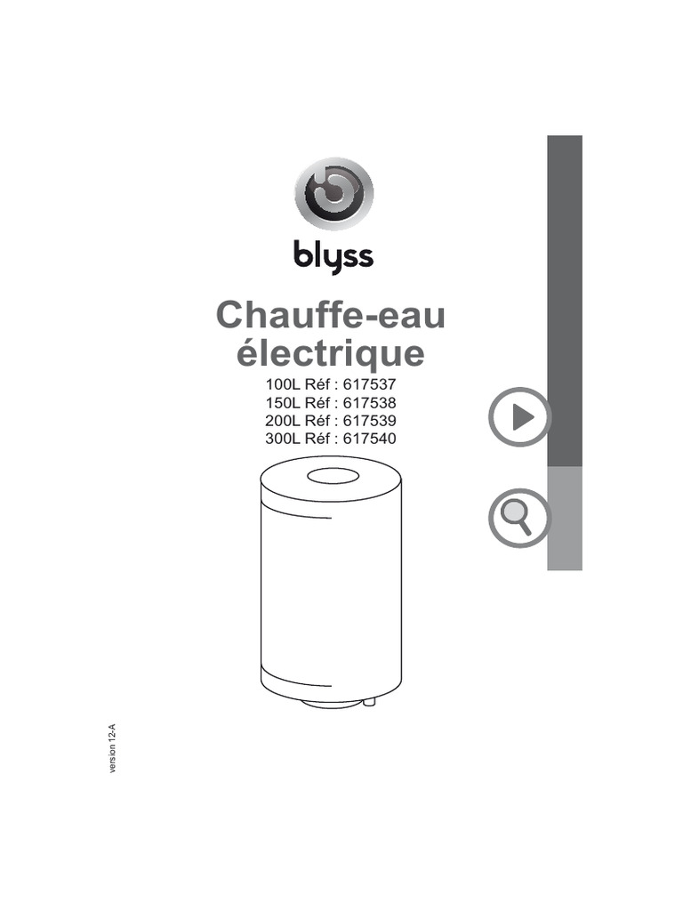 Guide d'installation Chauffe-eau Blyss | PDF | Pile rechargeable ...