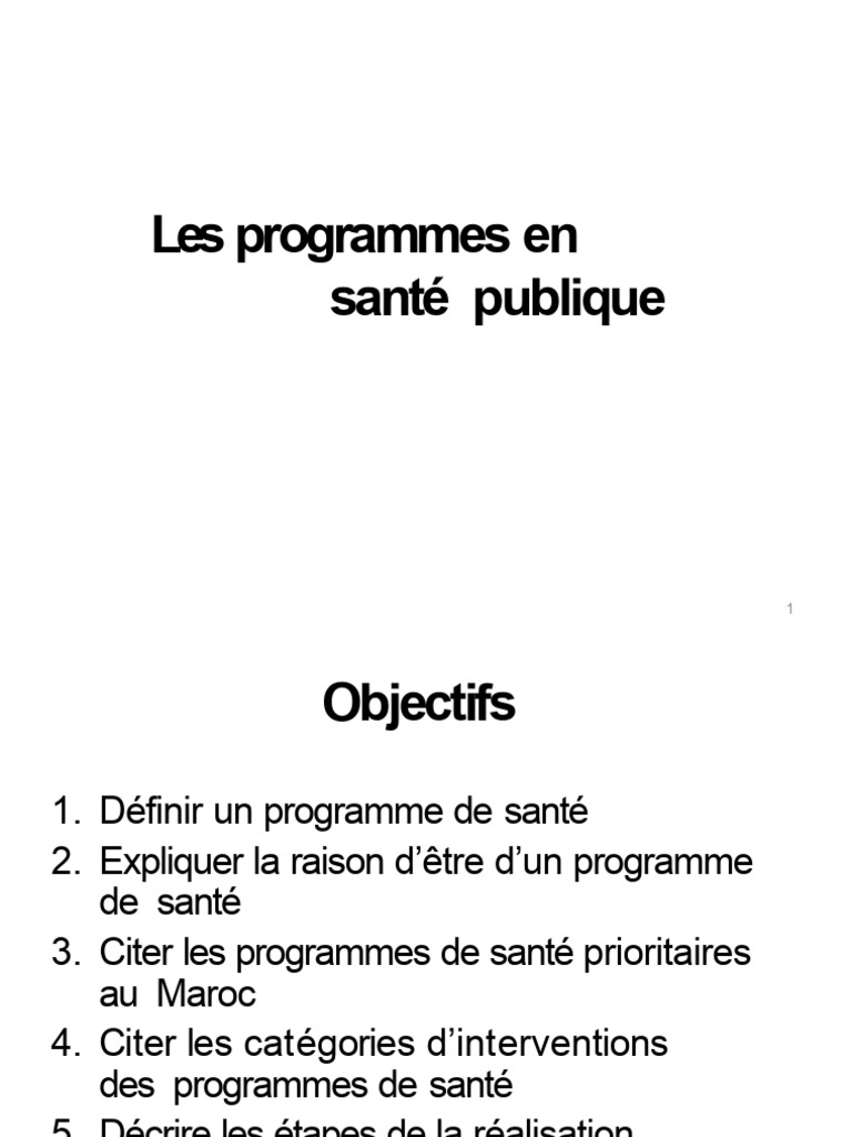 Programmes de Santé Generalités | PDF | Analyse politique | Santé publique